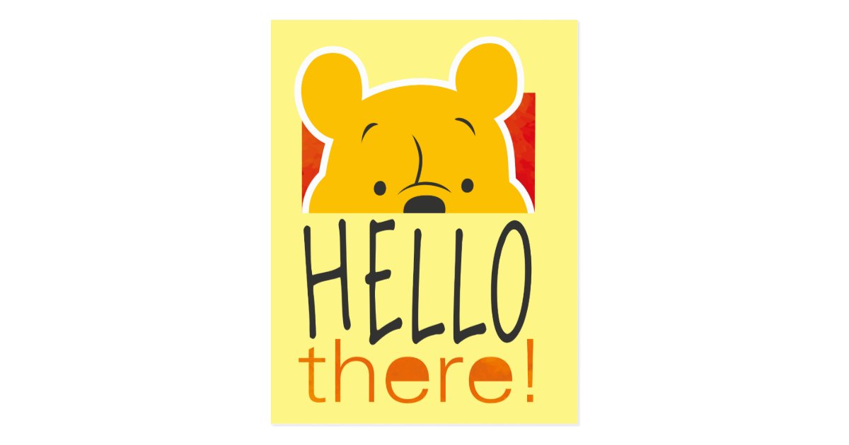 Winnie the Pooh Peeking - Hello There Postcard | Zazzle.com