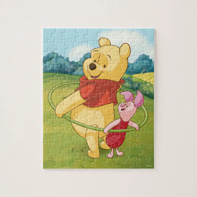 Winnie the Pooh & Piglet Hula Hoop Jigsaw Puzzle | Zazzle