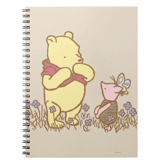 Winnie the Pooh | Pooh and Piglet in Field Classic Notebook | Zazzle