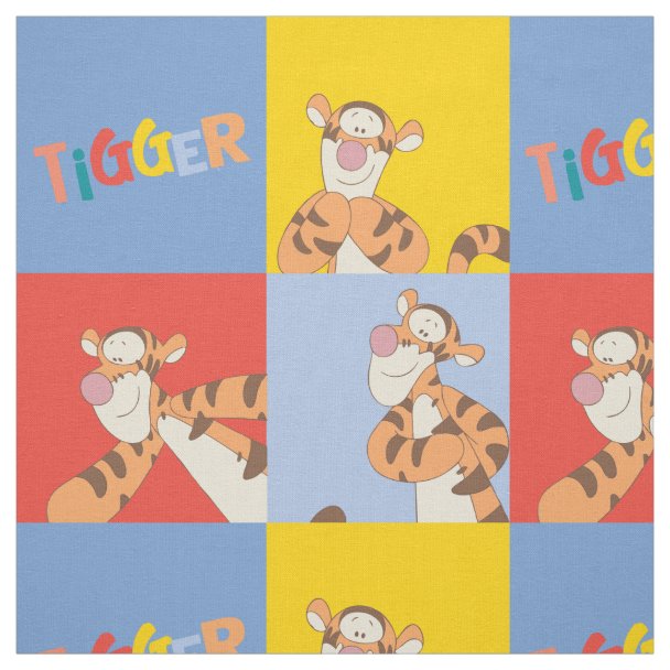 Winnie the Pooh | Tigger Faces Pattern Fabric | Zazzle