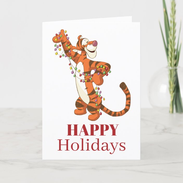 Winnie the Pooh | Tigger Christmas Lights Holiday Card | Zazzle.com