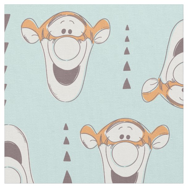 Winnie the Pooh | Tigger's Expressions Pattern Fabric | Zazzle