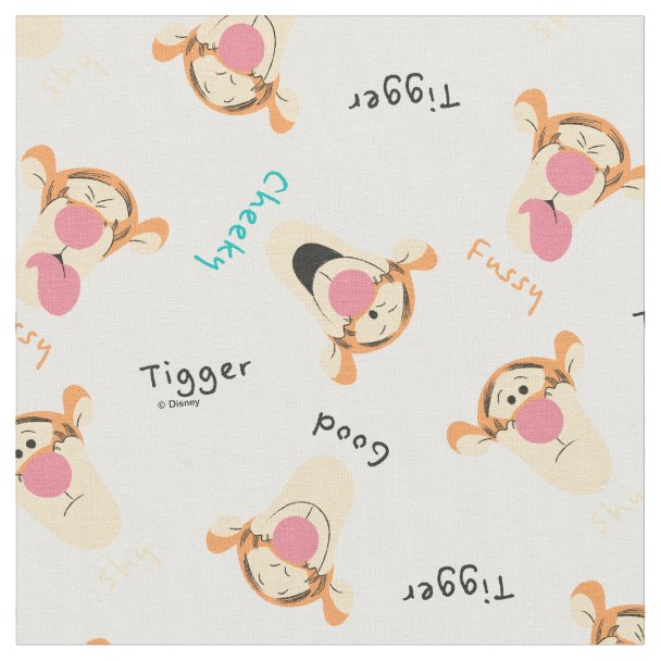 Winnie the Pooh | Tigger Bright Mosaic Pattern Fabric | Zazzle