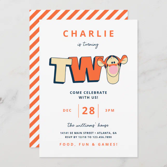 Winnie the Pooh's Tigger - Two | 2nd Birthday Invitation | Zazzle
