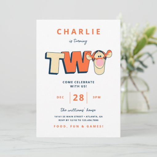 Winnie the Pooh's Tigger - Two | 2nd Birthday Invitation | Zazzle
