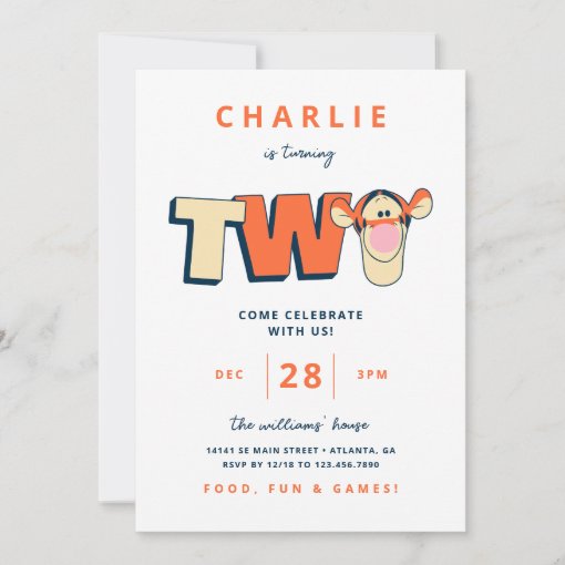 Winnie the Pooh's Tigger - Two | 2nd Birthday Invitation | Zazzle