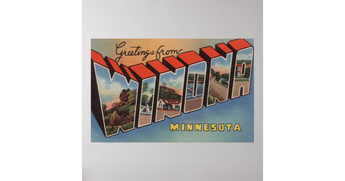 Winona, Minnesota - Large Letter Scenes Poster | Zazzle