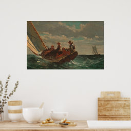 Winslow Homer Breezing Up Poster | Zazzle