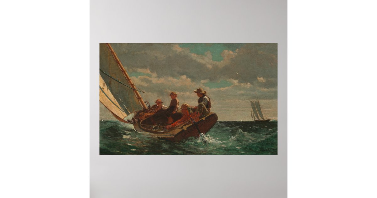 Winslow Homer Breezing Up Poster | Zazzle