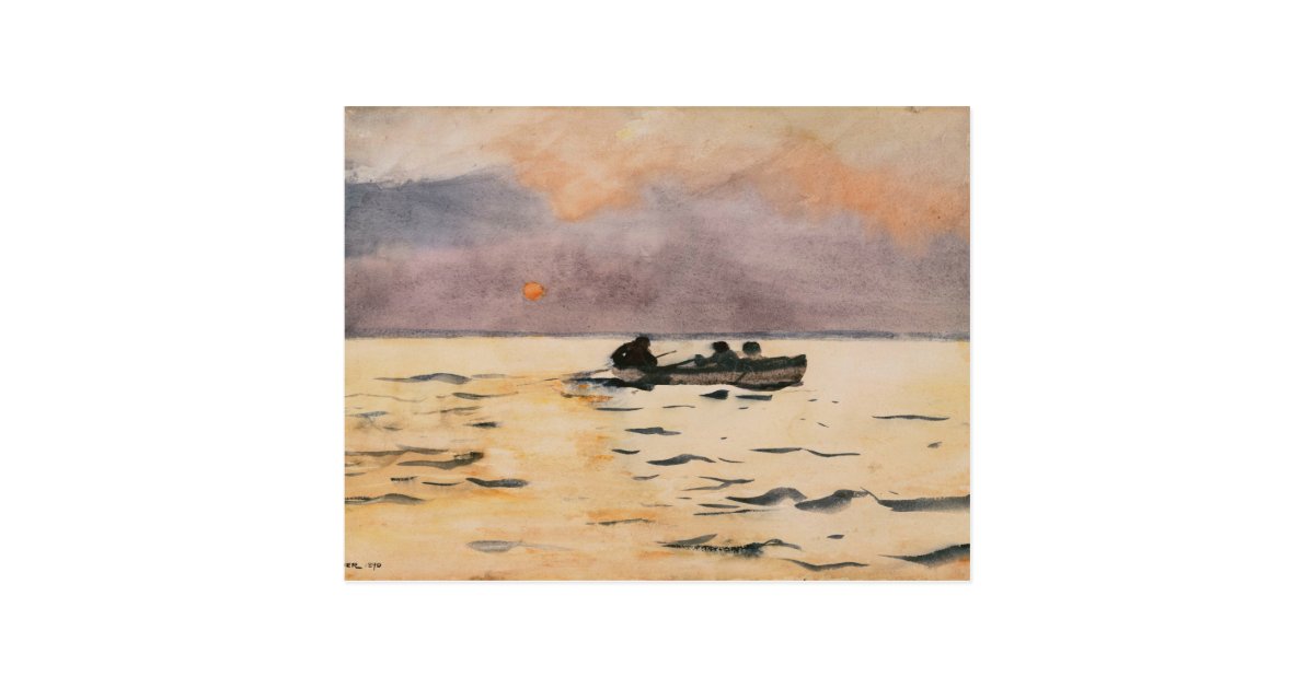 Winslow Homer - Rowing Home Postcard | Zazzle.com