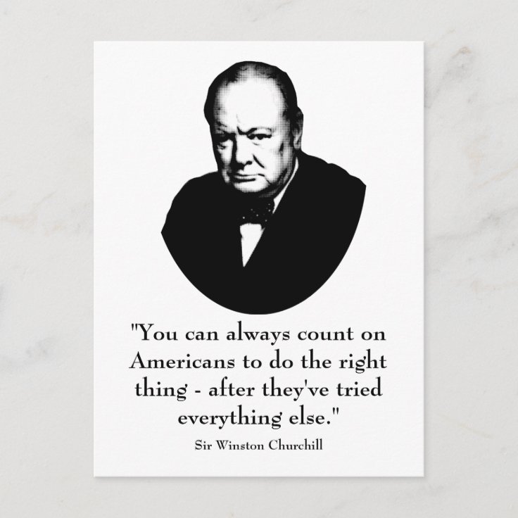 Winston Churchill and Funny Quote Postcard | Zazzle