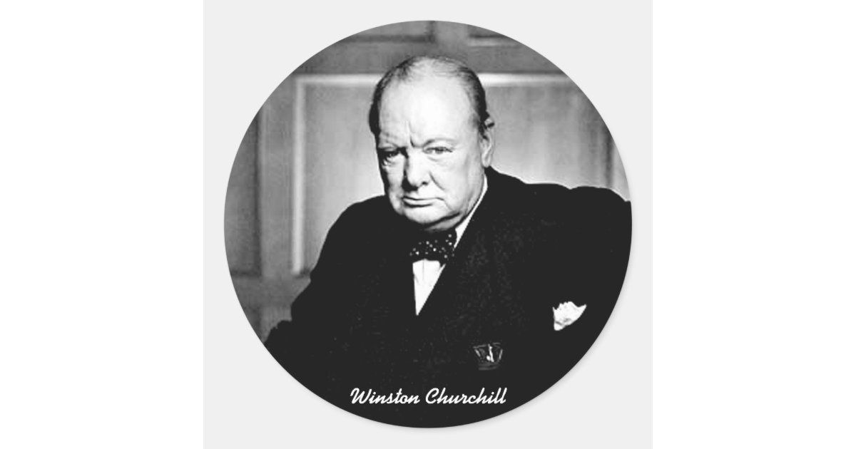 Winston Churchill Classic Round Sticker | Zazzle
