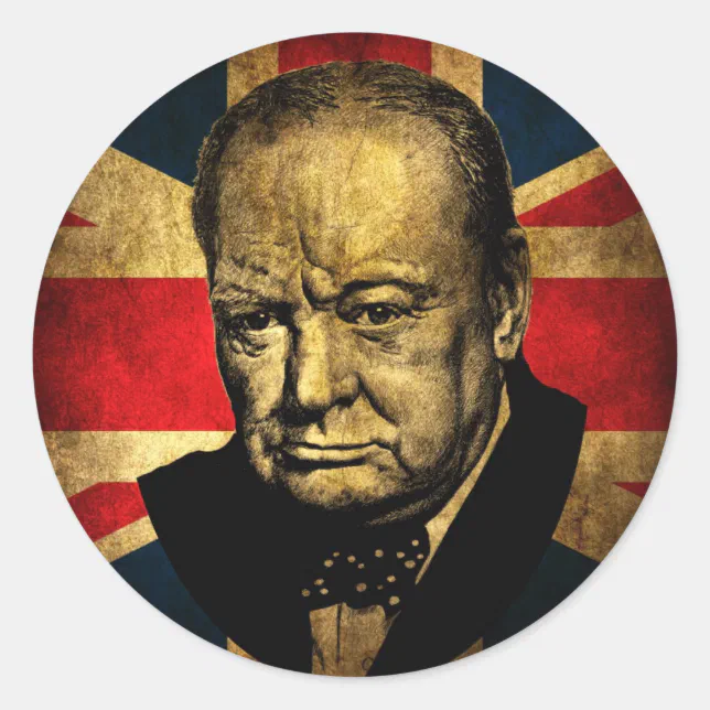 Winston Churchill Classic Round Sticker | Zazzle