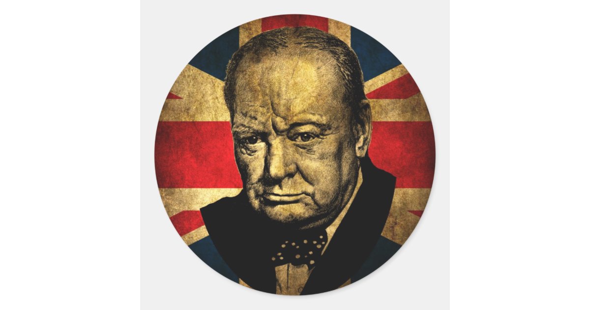 Winston Churchill Classic Round Sticker | Zazzle