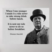 Winston Churchill Drinking Poster | Zazzle