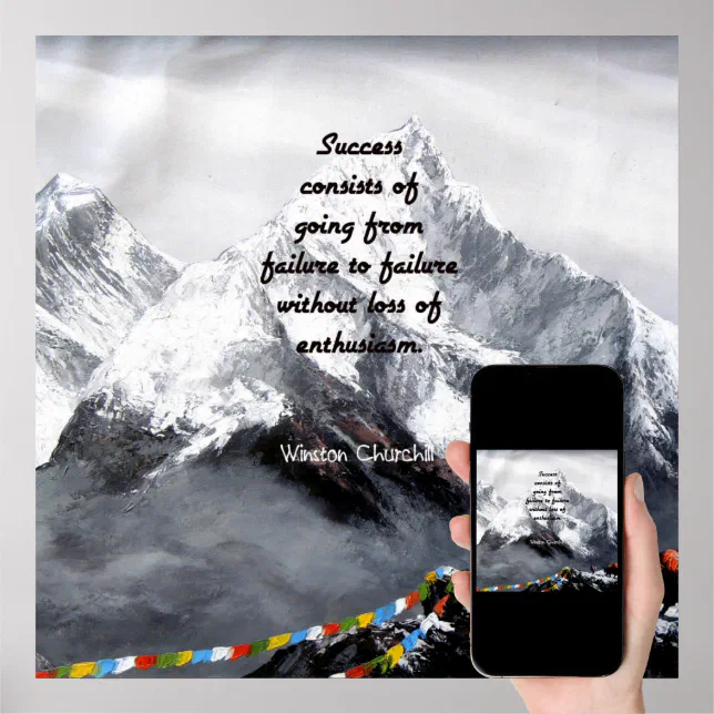 Winston Churchill Motivational SUCCESS QUOTE Poster | Zazzle