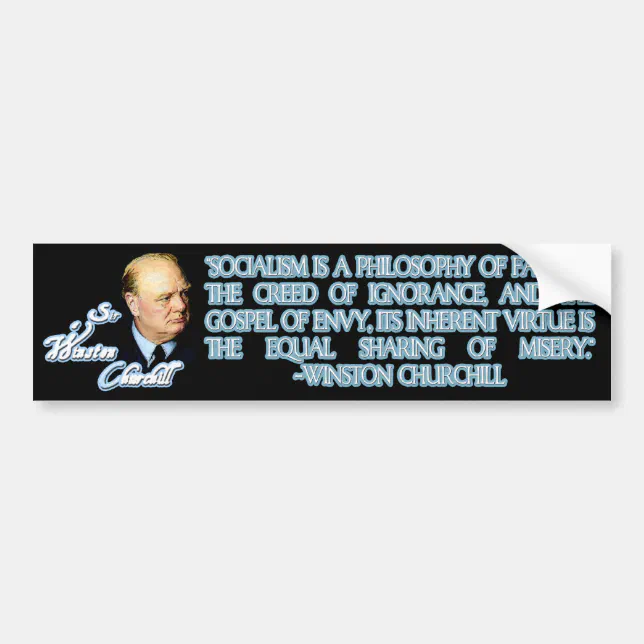 Winston Churchill Quote on Socialism Bumper Sticker | Zazzle