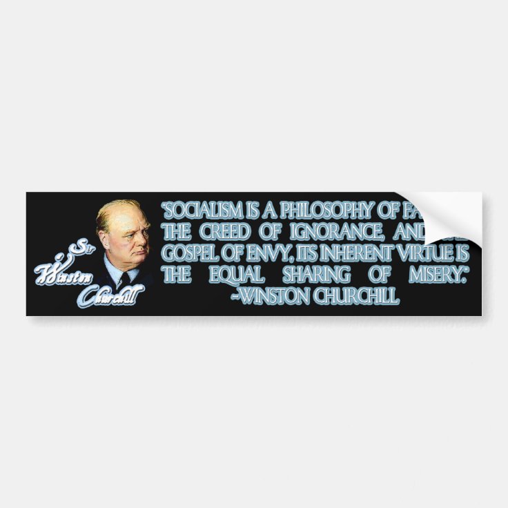 Winston Churchill Quote on Socialism Bumper Sticker | Zazzle
