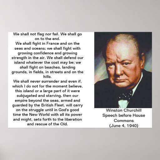 Winston Churchill Quote Poster | Zazzle