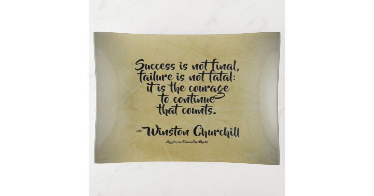 Winston Churchill Quote; Success Trinket Tray | Zazzle