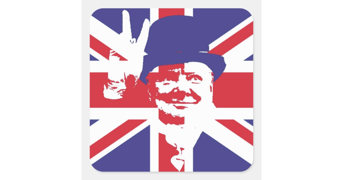 Winston Churchill Square Sticker | Zazzle