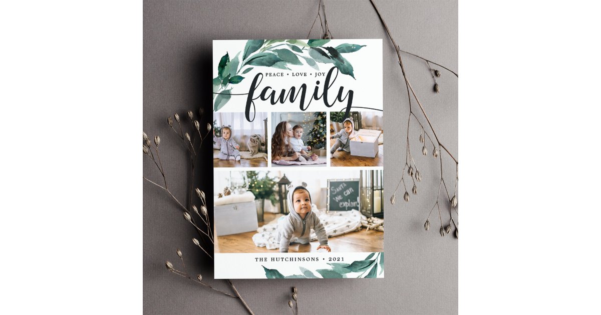 Winter Abundance | Holiday Photo Collage Card | Zazzle