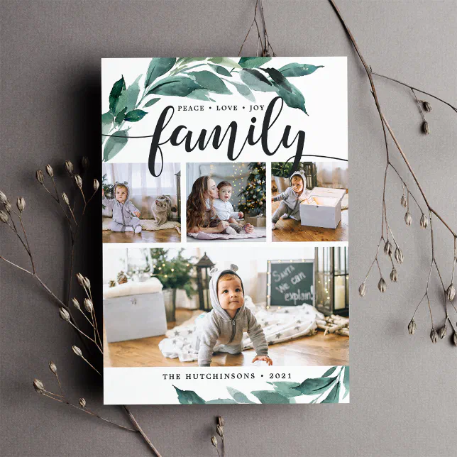 Winter Abundance | Holiday Photo Collage Card | Zazzle