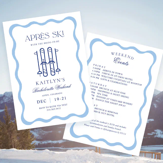 Winter Apres Ski Bachelorette Party Invitation | Zazzle