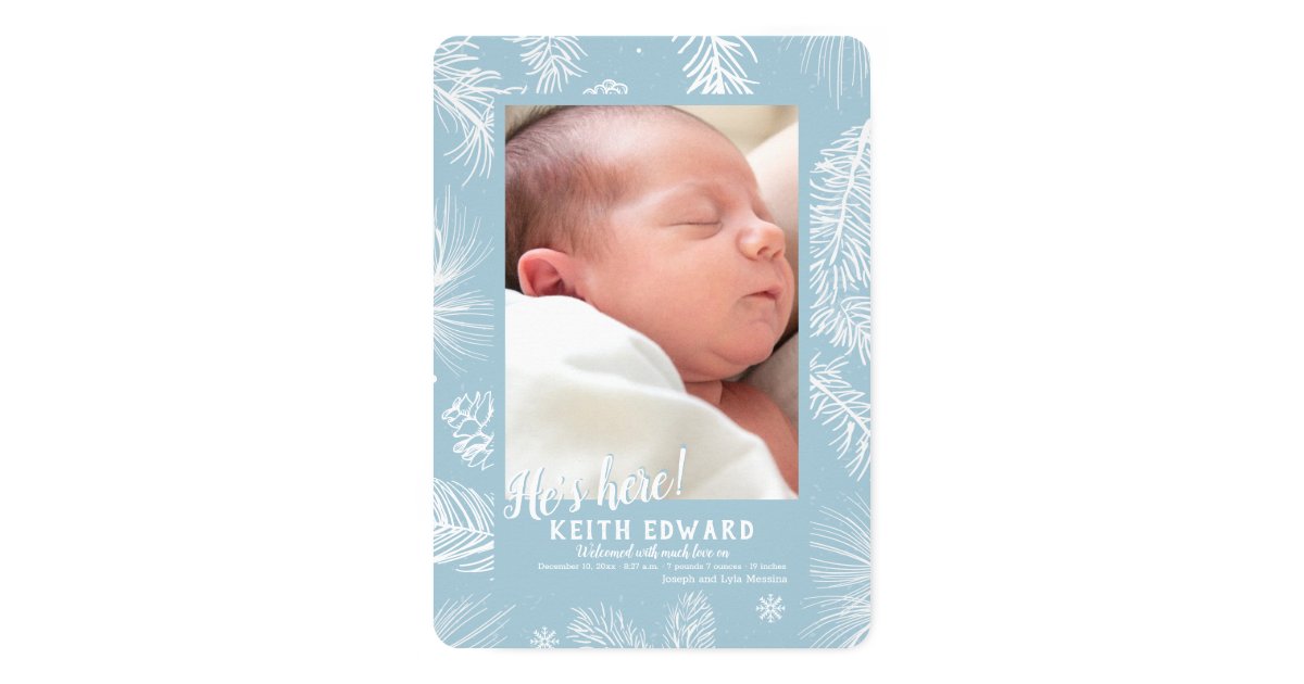Winter Arrival Photo Birth Announcement | Zazzle.com