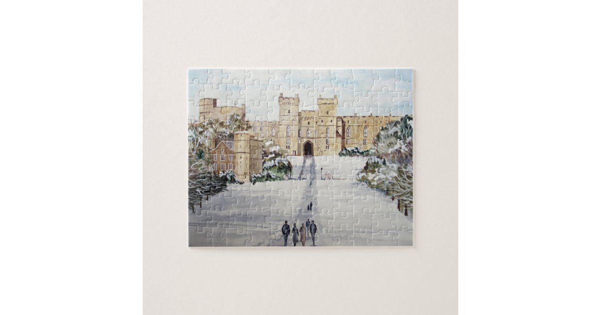 Winter at Windsor Castle Landscape Jigsaw Puzzle | Zazzle