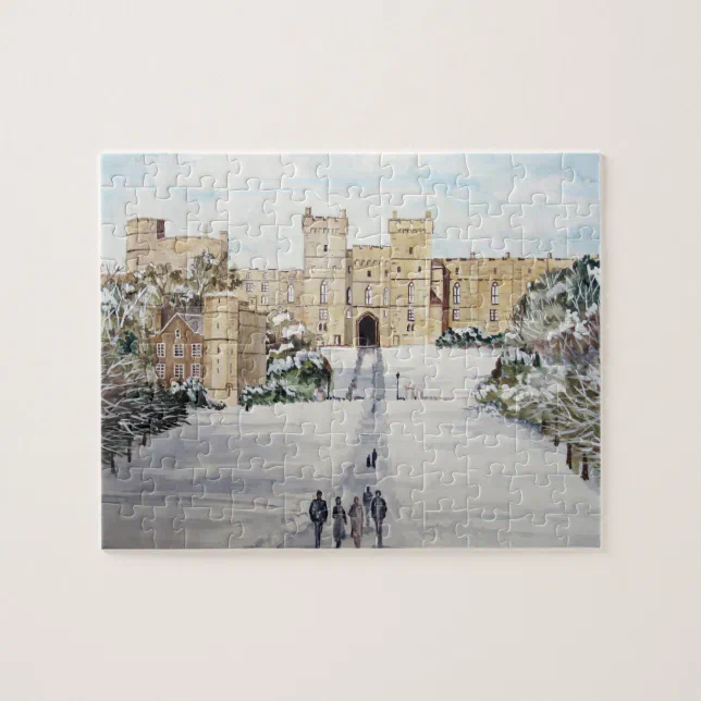 Winter at Windsor Castle Landscape Jigsaw Puzzle | Zazzle