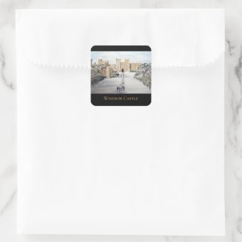Winter at Windsor Castle Landscape Painting Square Sticker | Zazzle