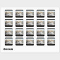 Winter at Windsor Castle Landscape Painting Square Sticker | Zazzle