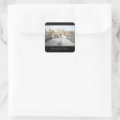 Winter at Windsor Castle Landscape Painting Square Sticker | Zazzle