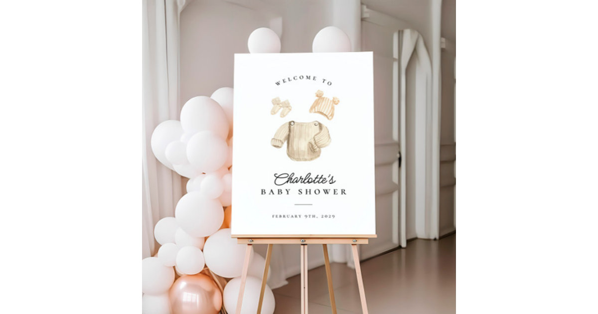 Winter Baby Clothes Baby Shower Welcome Sign | Zazzle