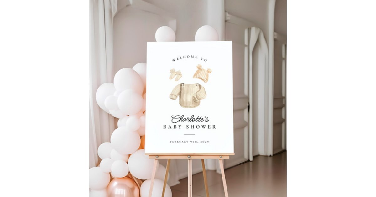 Winter Baby Clothes Baby Shower Welcome Sign | Zazzle