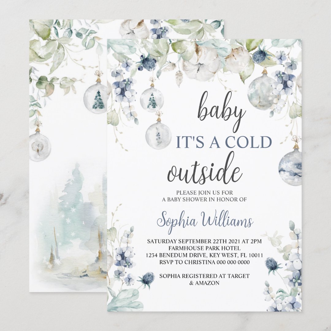 Winter Baby It's A Cold Outside Shower Invitation | Zazzle