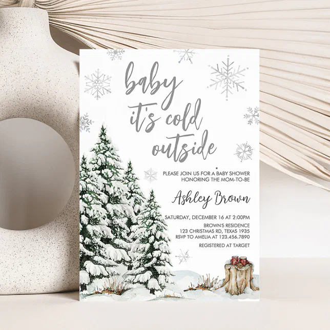 Winter Baby It's Cold Outside Baby Shower Invitation | Zazzle
