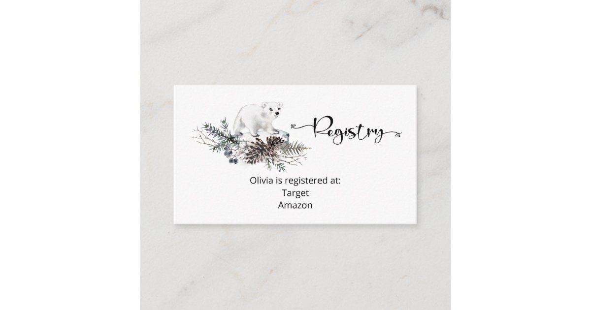 Winter Baby Registry Enclosure Card | Zazzle