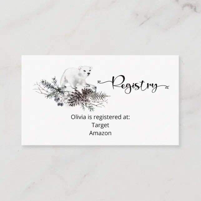 Winter Baby Registry Enclosure Card | Zazzle