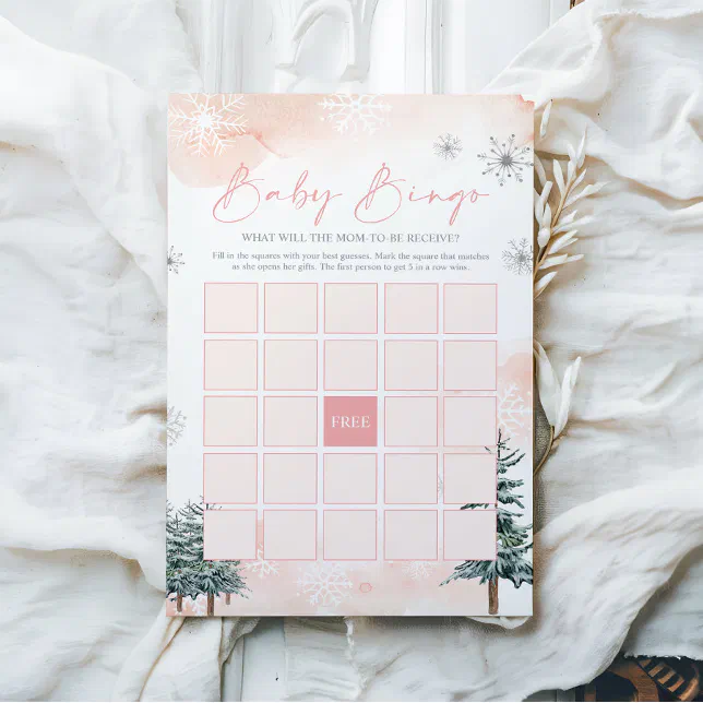 Winter Baby Shower Bingo Game | Zazzle