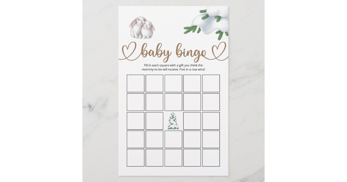 Winter Baby Shower Bingo Game | Zazzle