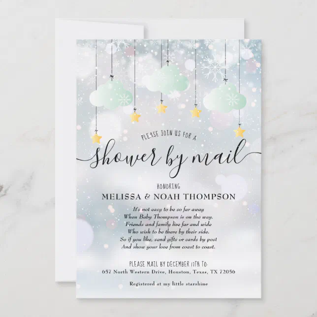 Winter Baby Shower By Mail Long Distance Invitation | Zazzle