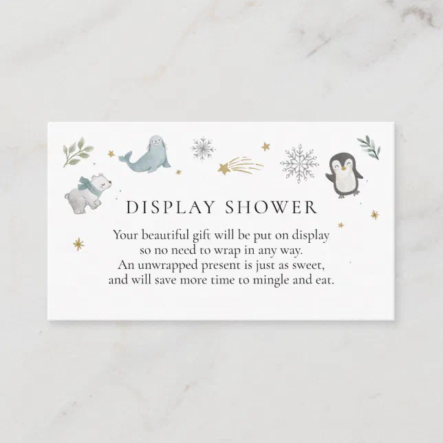 Winter Baby Shower Display Shower insert card | Zazzle