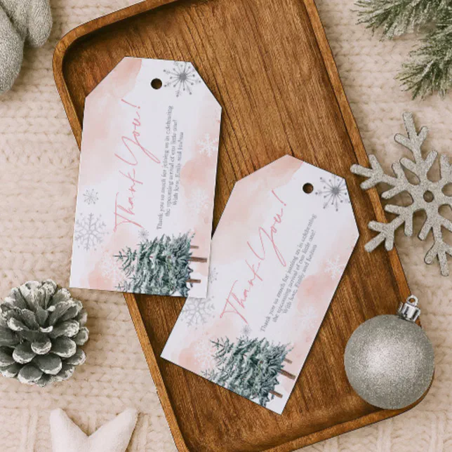 Winter Baby Shower Gift and Favor Gift Tags | Zazzle