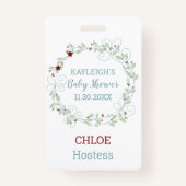 Winter Baby Shower Name Tag for Hostess or Guest Badge | Zazzle