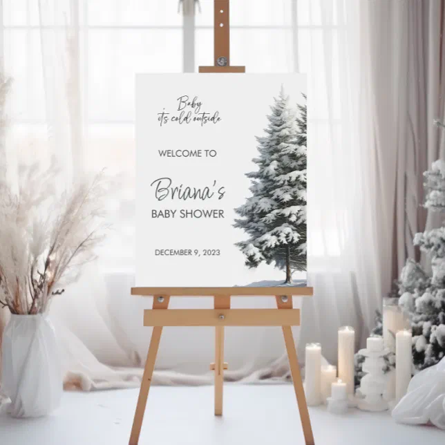 Winter Baby Shower Welcome Sign | Baby It's Cold | Zazzle