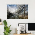 Winter Bayou Trees Landscape Watercolor Painting Poster | Zazzle