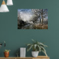 Winter Bayou Trees Landscape Watercolor Painting Poster | Zazzle