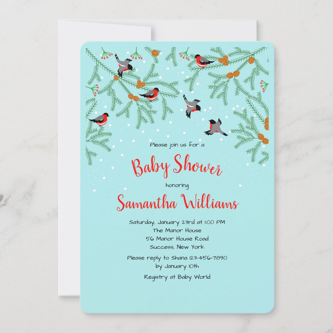 Winter Birds Invitation | Zazzle